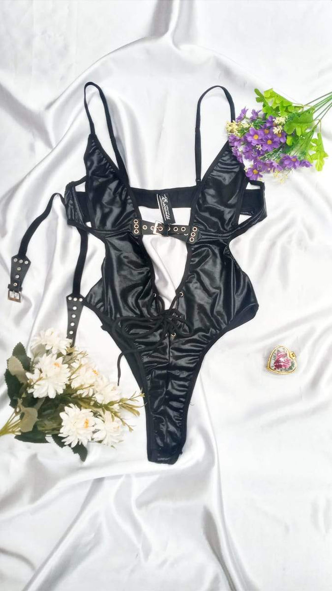 Body de Cuero Negro | Modelo Chloe – Lolipop México